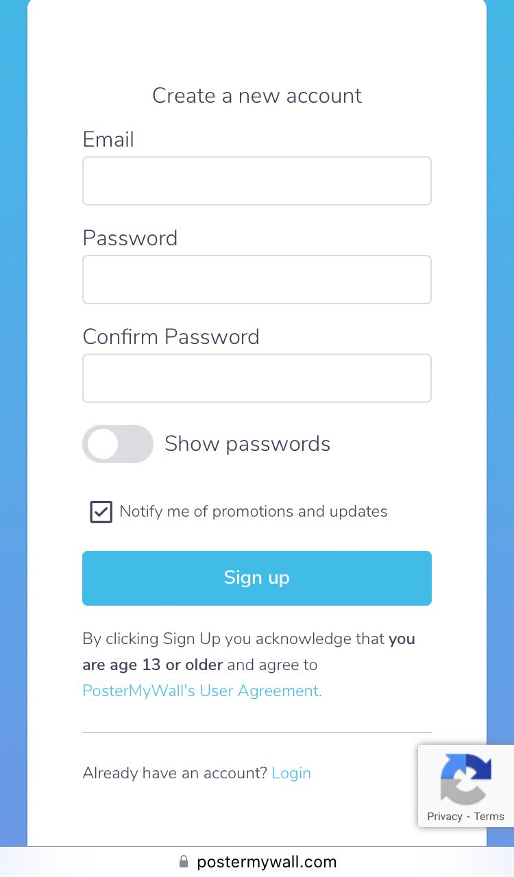 How do I sign up to PosterMyWall? – PosterMyWall Help Center