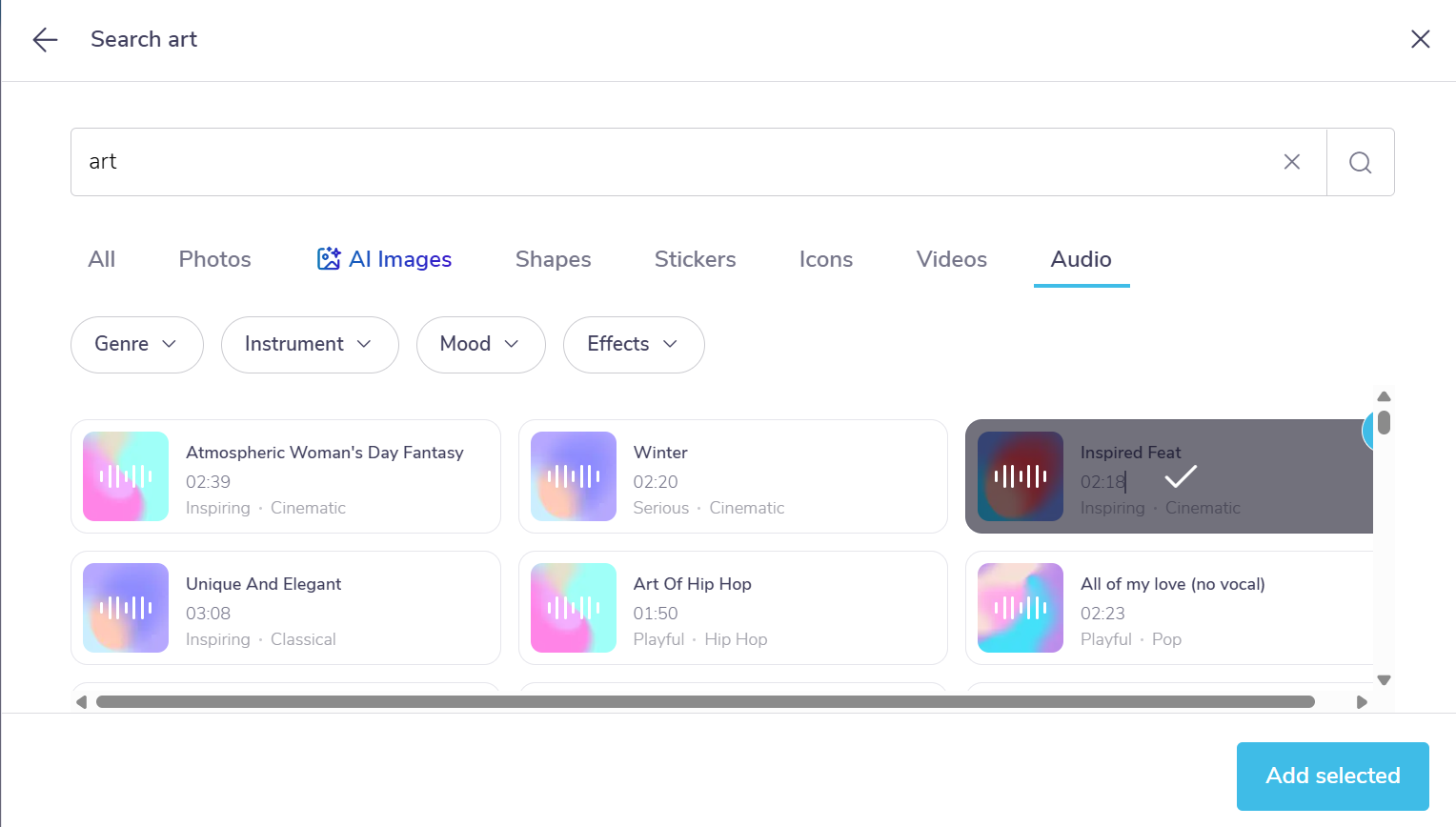 Can I add audio clips to image designs as well? – PosterMyWall Help Center